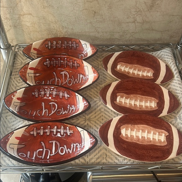 Dining | Ceramic Touchdown Football Shaped Snack Bowls Dish | Poshmark